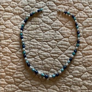 Jewelry | Faux Blue Colored Pearl Necklace | Poshmark